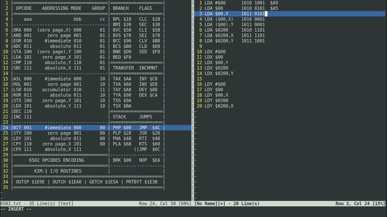 6502 Opcodes Encoding Layout Explained - YouTube