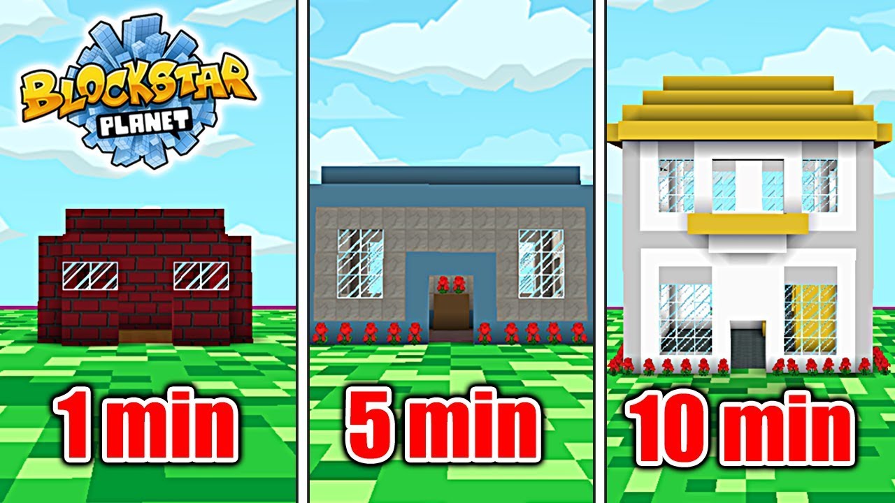 BlockStarPlanet BUDUJE DOM w 1 MINUTE, 5 MINUT i 10 MINUT! 🏠 - YouTube