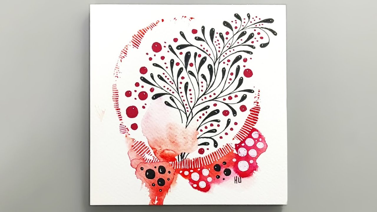 Hu Art Small Creative Watercolor Zentangle Art - YouTube