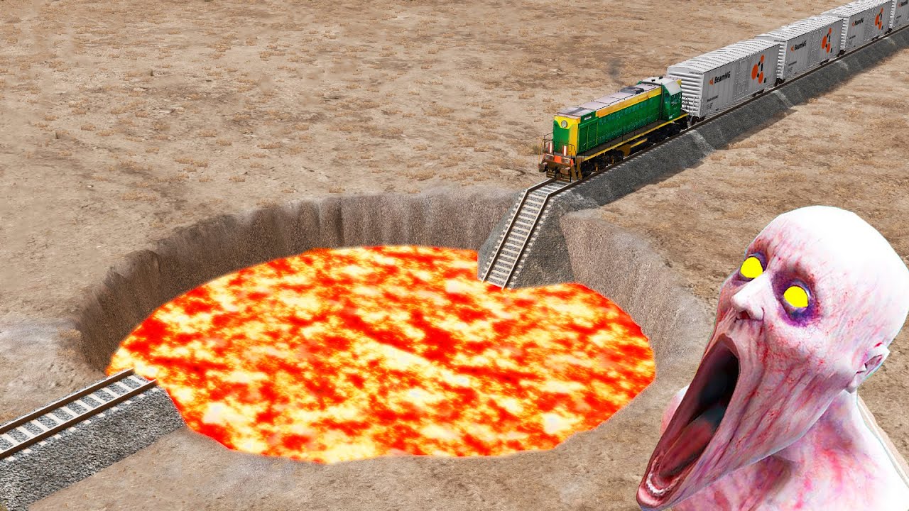 Escape From The Shy Guy (SCP-096)😱| Trains vs Giant Crater | Train Ride ...