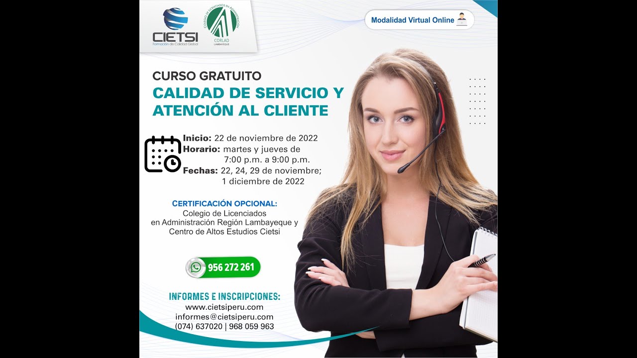 CURSO GRATUITO CALIDAD DE SERVICIO Y ATENCIÓN AL CLIENTE 2022 SESIÓN 02 ...