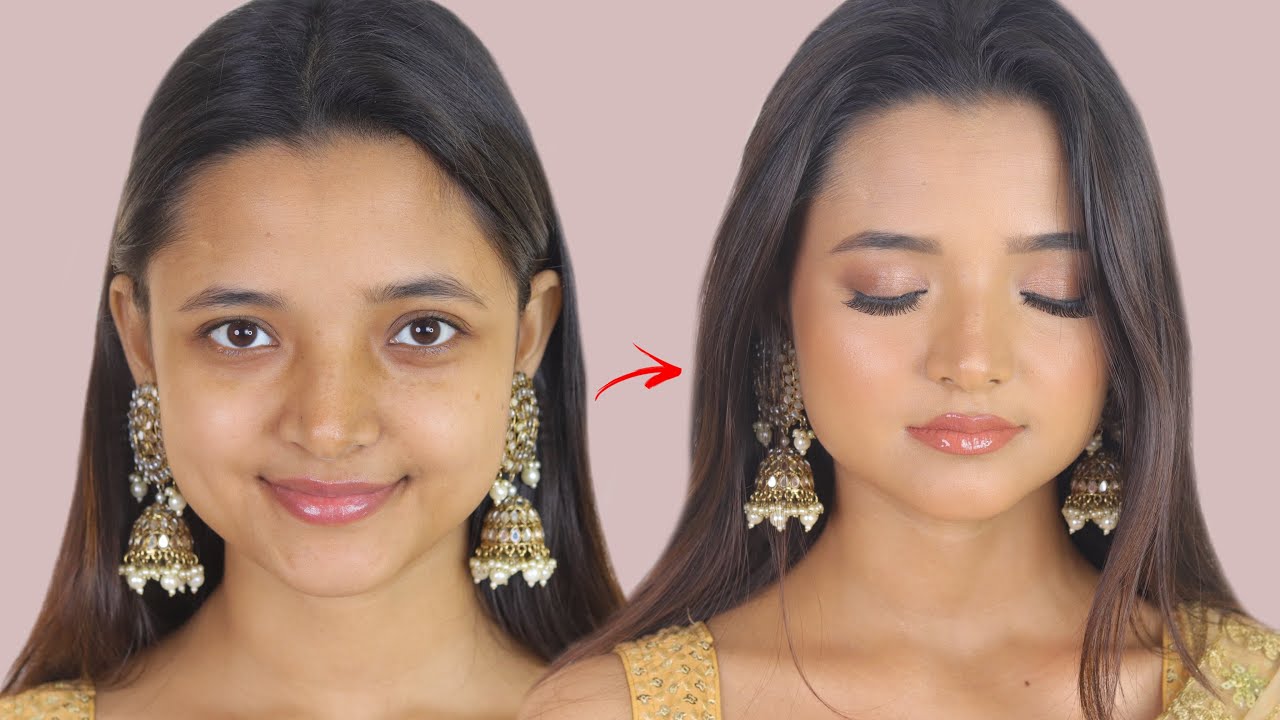 Indian 🇮🇳 Wedding Guest/Bridesmaid Makeup at home 🏠 | Step by Step ...