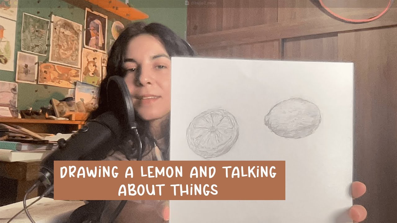 AMSR- Reading an art book and drawing (poorly) a lemon - with accent ...