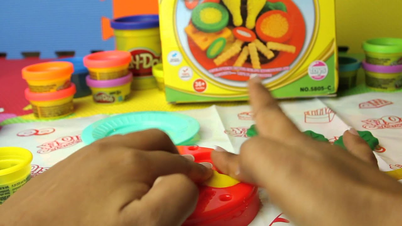 Play-doh Fastfood with chicken. how to make. Easy!! - YouTube