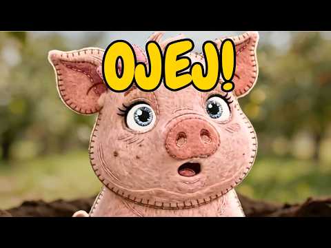 Cztery małe świnki w jabłkowym sadzie 🍎 | Spokojna piosenka dla dzieci