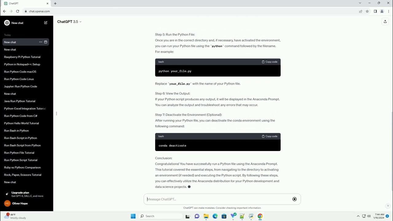 run python file anaconda prompt - YouTube