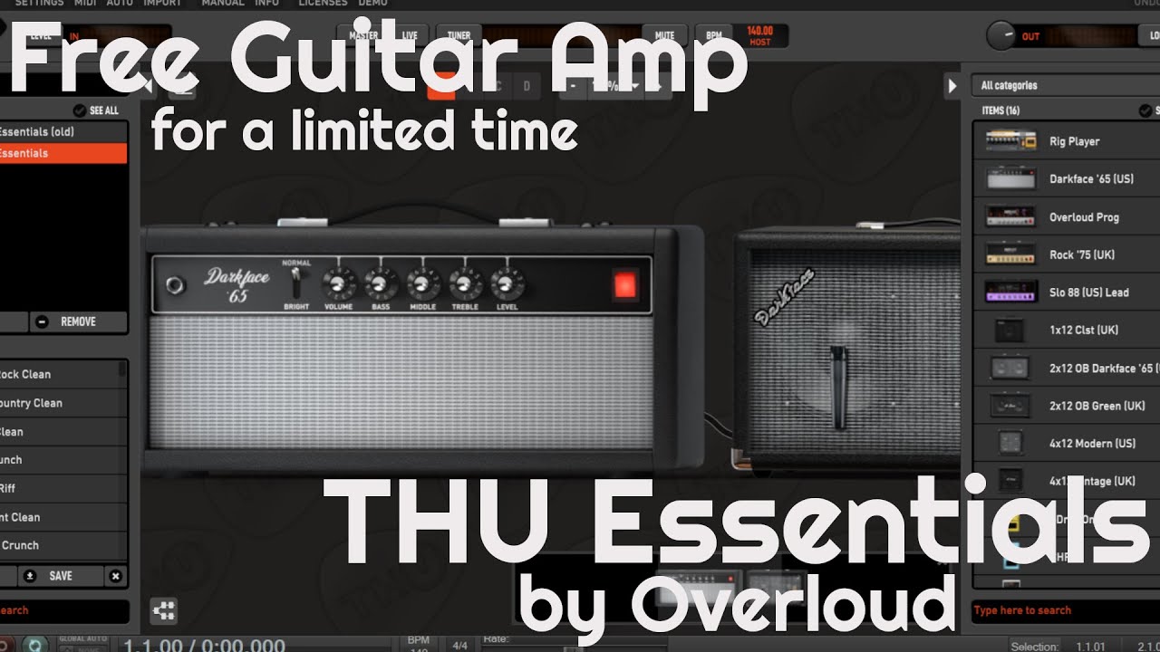 Free for a Limited Time - THU Essentials Amp Sim by Overloud (No ...