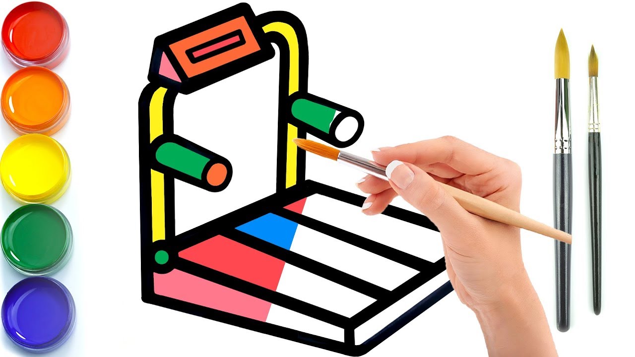 Treadmill！！！Drawing and colouring of The treadmill of fitness equipment ...