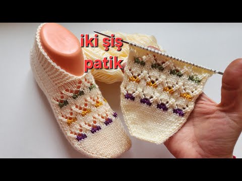 Ajurlu iki şiş dikişsiz patik modeli ✅️ #ikişişpatik ✅️ @divapatik