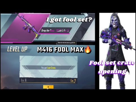 FOOL SET CRATE OPENING | M416-FOOL MAX LEVEL 7🔥| #pubgmobile - YouTube