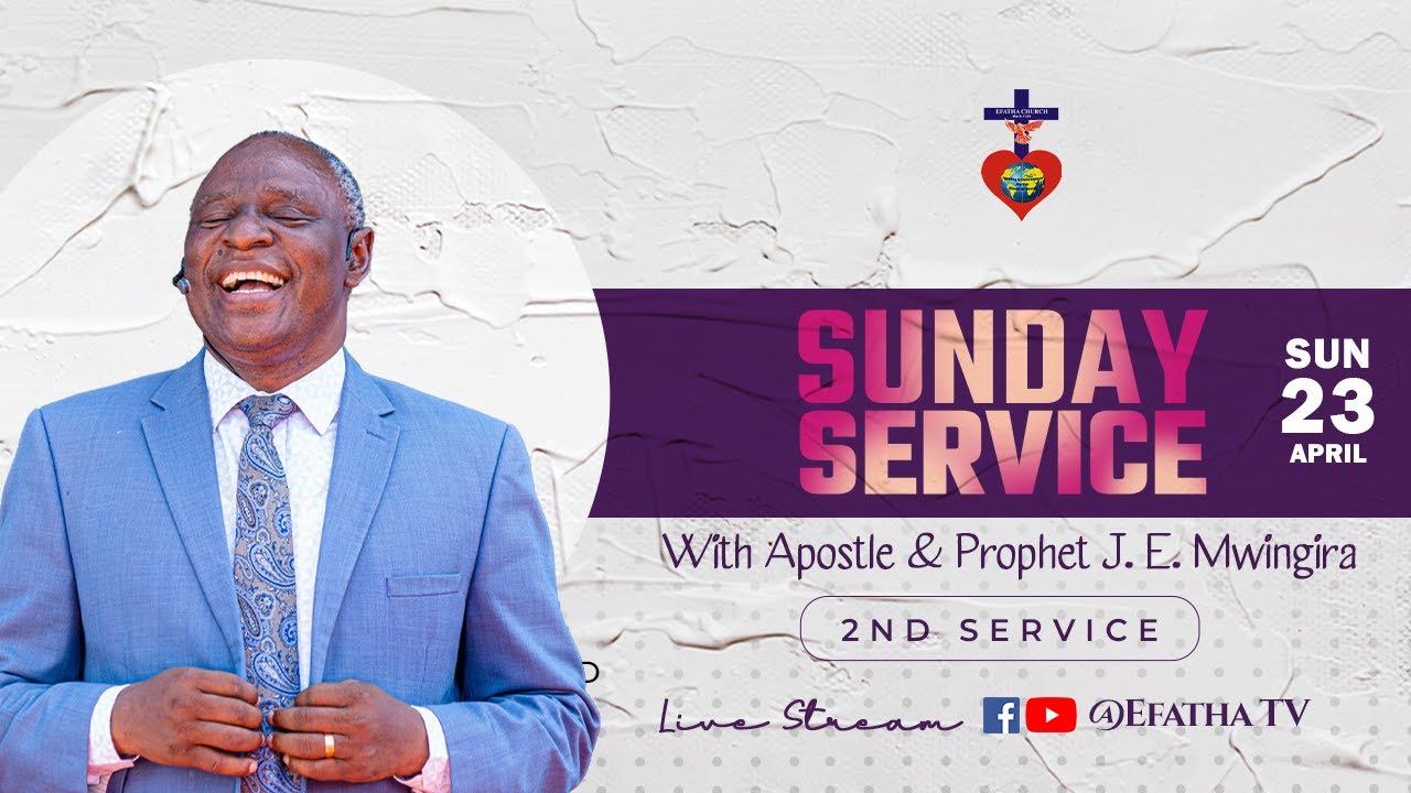 SECOND LIVE SUNDAY SERVICE | EFATHA CHURCH MWENGE # 23-04-2023 - YouTube