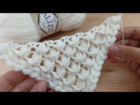 Tığ işi Çok kolay çeyizlik üçgen şal modeli🥰 Bülbül yuvası şal örneği/En yeni şal örgüsü /shawl lace