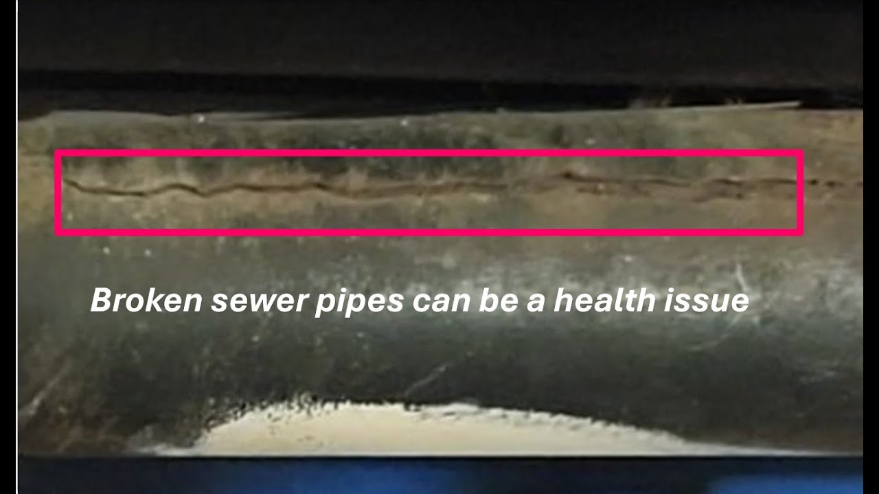 sewer gas from cracked pipe - YouTube