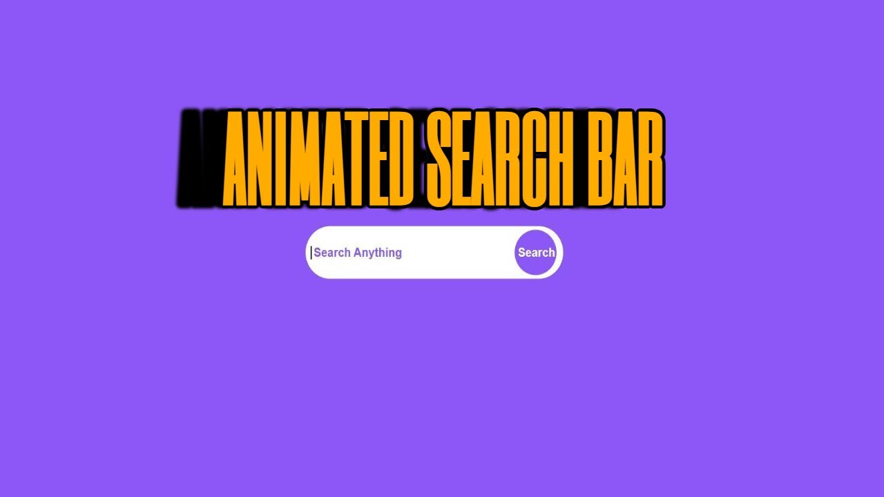 How To Create Animated Search Bar With Only Html And Css Beginner 1852