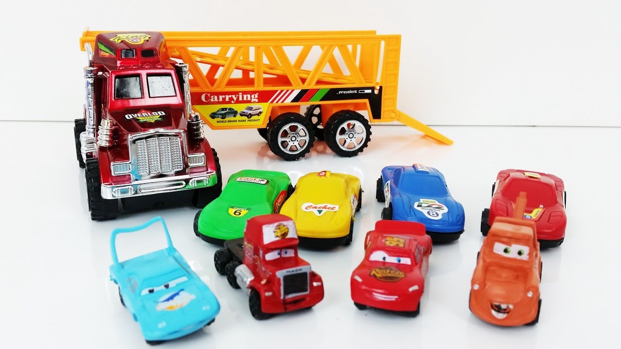 Truck For Children Surprise Eggs Lightning Mcqueen Dinoco Learn colors ...