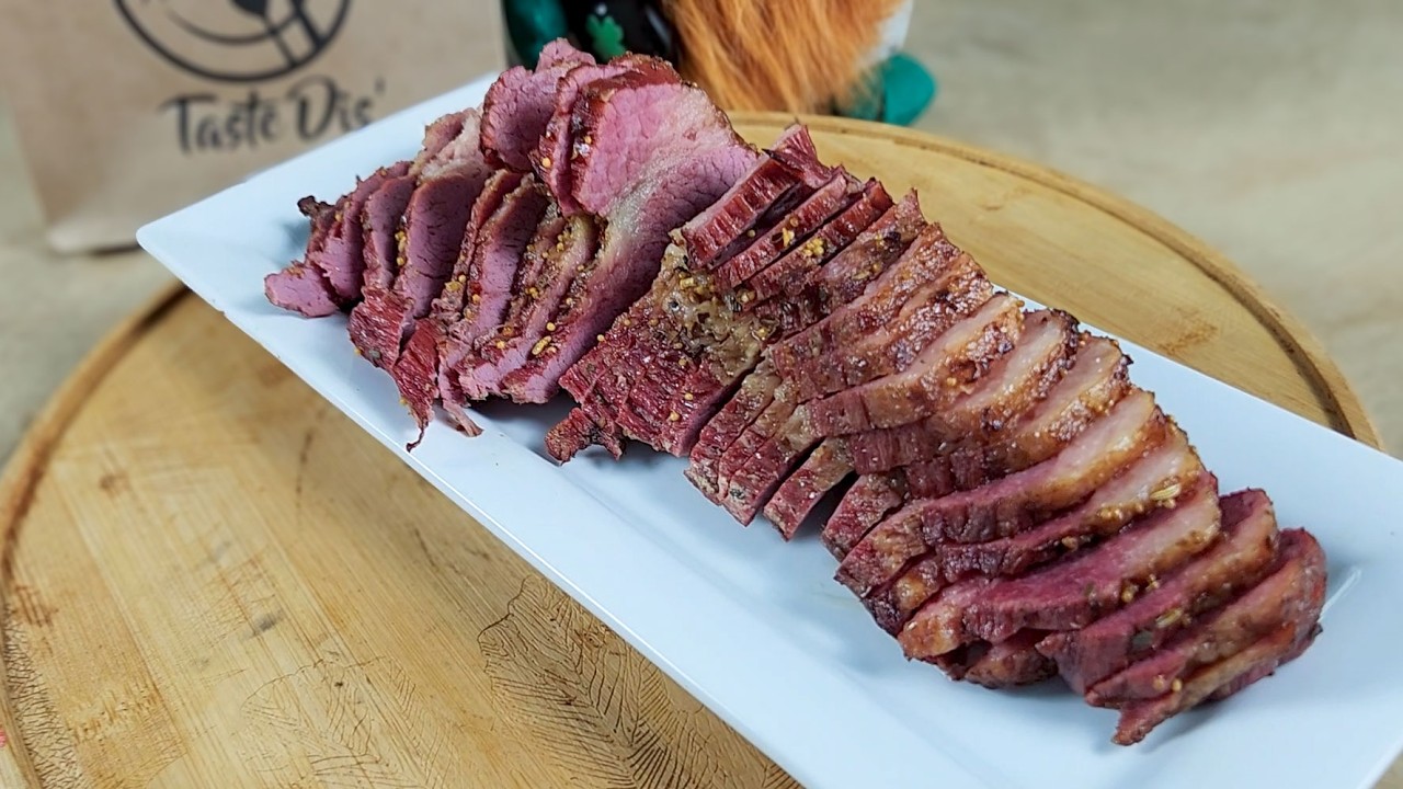 Juiciest Smoked Corned Beef brisket on Traeger grill - YouTube