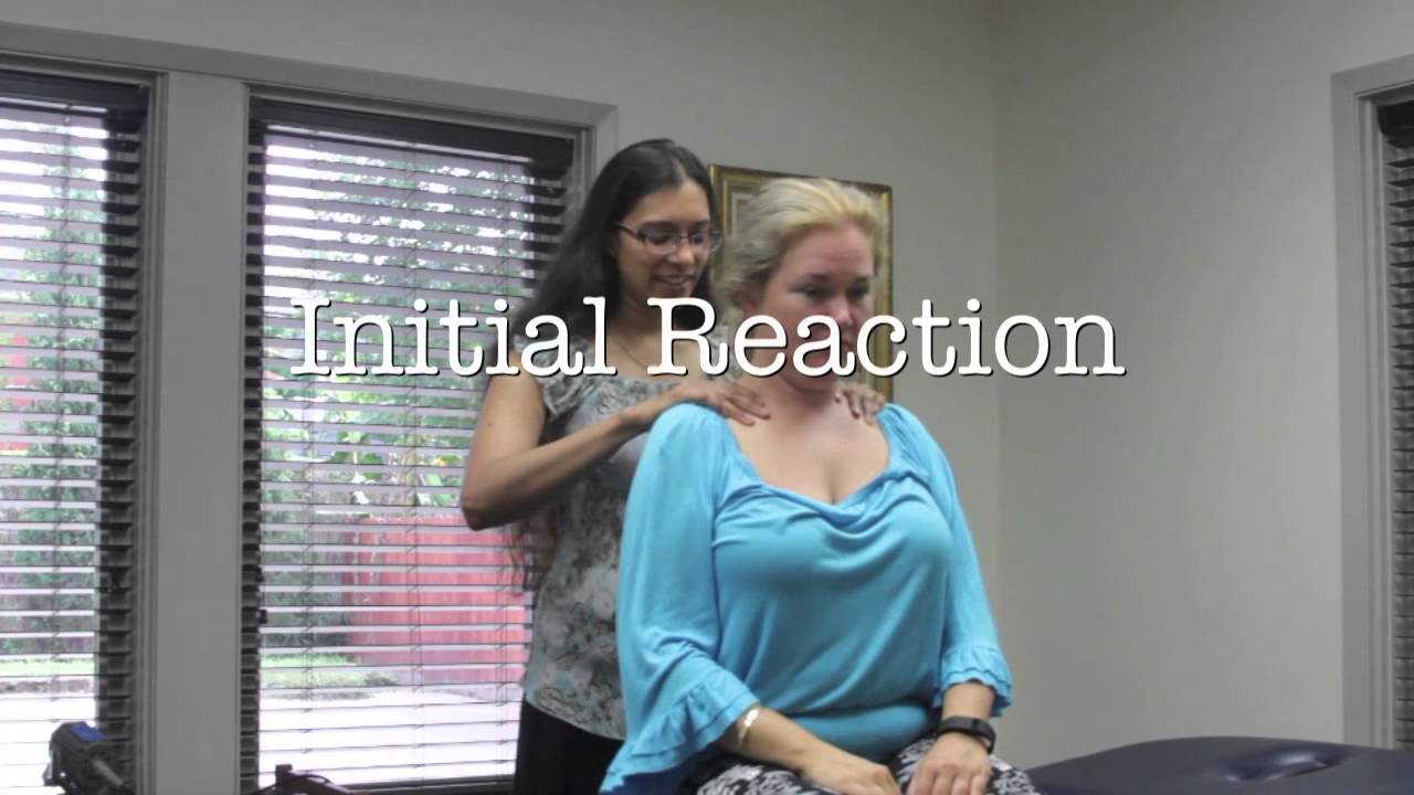 Patient reaction to treatment of sinus and back pain - YouTube