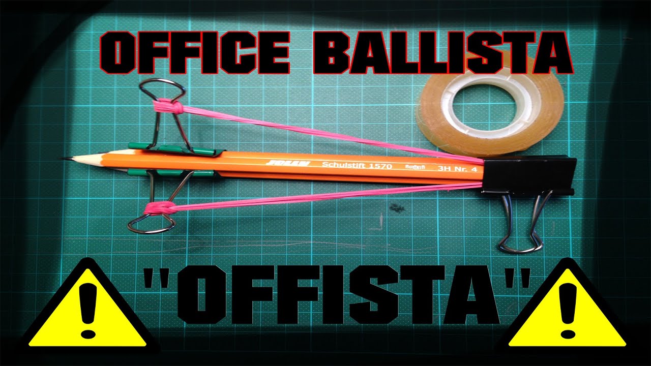 OFFICE WARS BALLISTA " OFFISTA " DIY office supply Pencil Mini CROSSBOW ...
