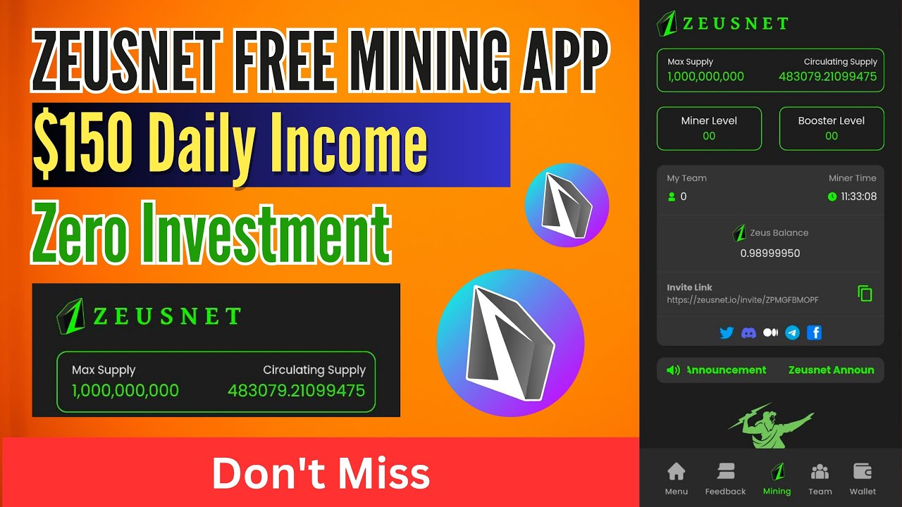 Zeusnet Free Mining App | Earning App Without Investment - YouTube