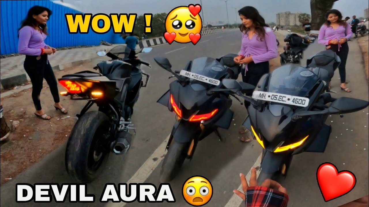 SHE IS REALLY IMPRESSED BY MY MODIFIED BIKE 😍 RED DRL AND HAZARD LIGHT ...