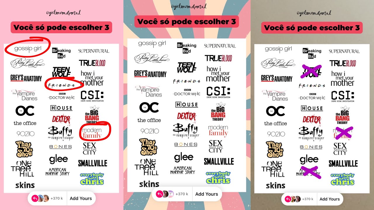 Voce so pode escolher 3 add yours Story Template | Viral add yours ...