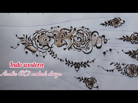 Indo western simple Arabic EID mehndi design2025 // #henna इंडो ...