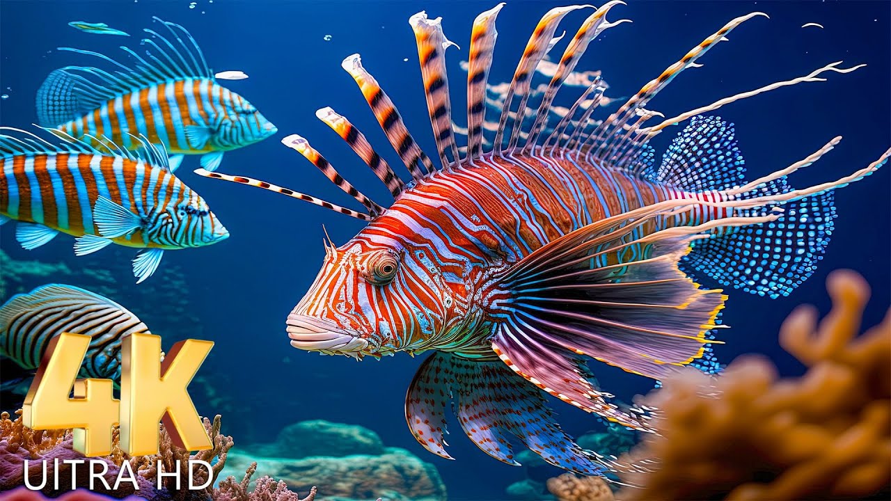 The Ocean 4K 🐙- Coral Reefs and Colorful Sea Life - Relaxing Music ...