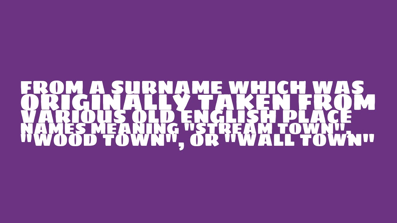 What is the origin of the name Walton? - YouTube