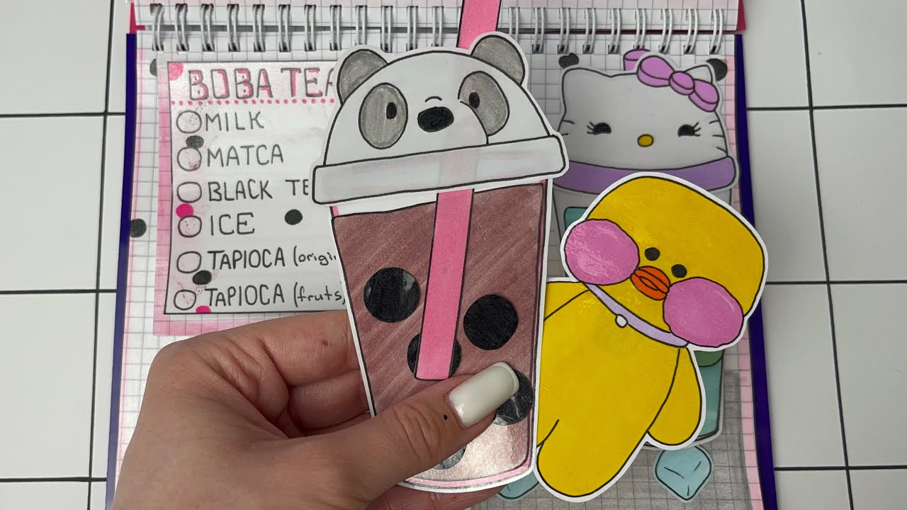[🌸paper diy🌸] BOBA TEA 🧋🫧 asmr 보바 차 tutorial 종이놀이 part.2 - YouTube