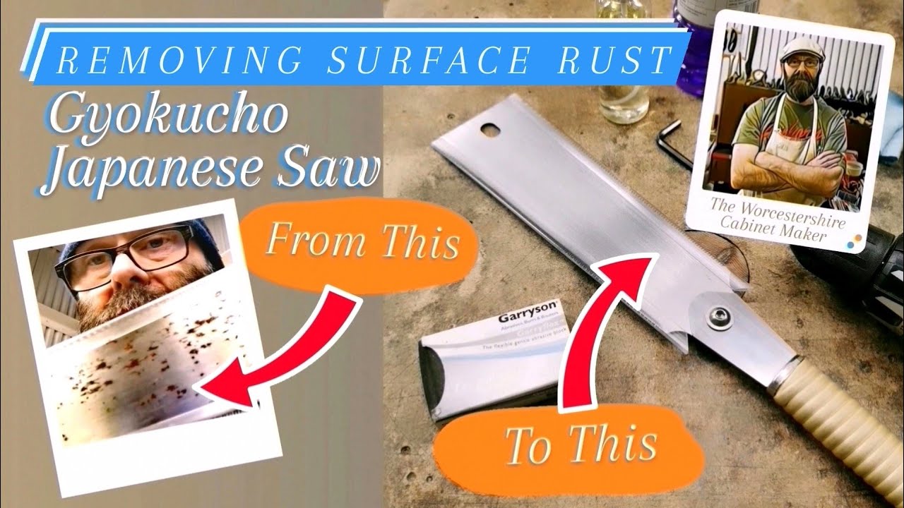 Removing rust from my Japanese saw. From rust to shine & then protected ...