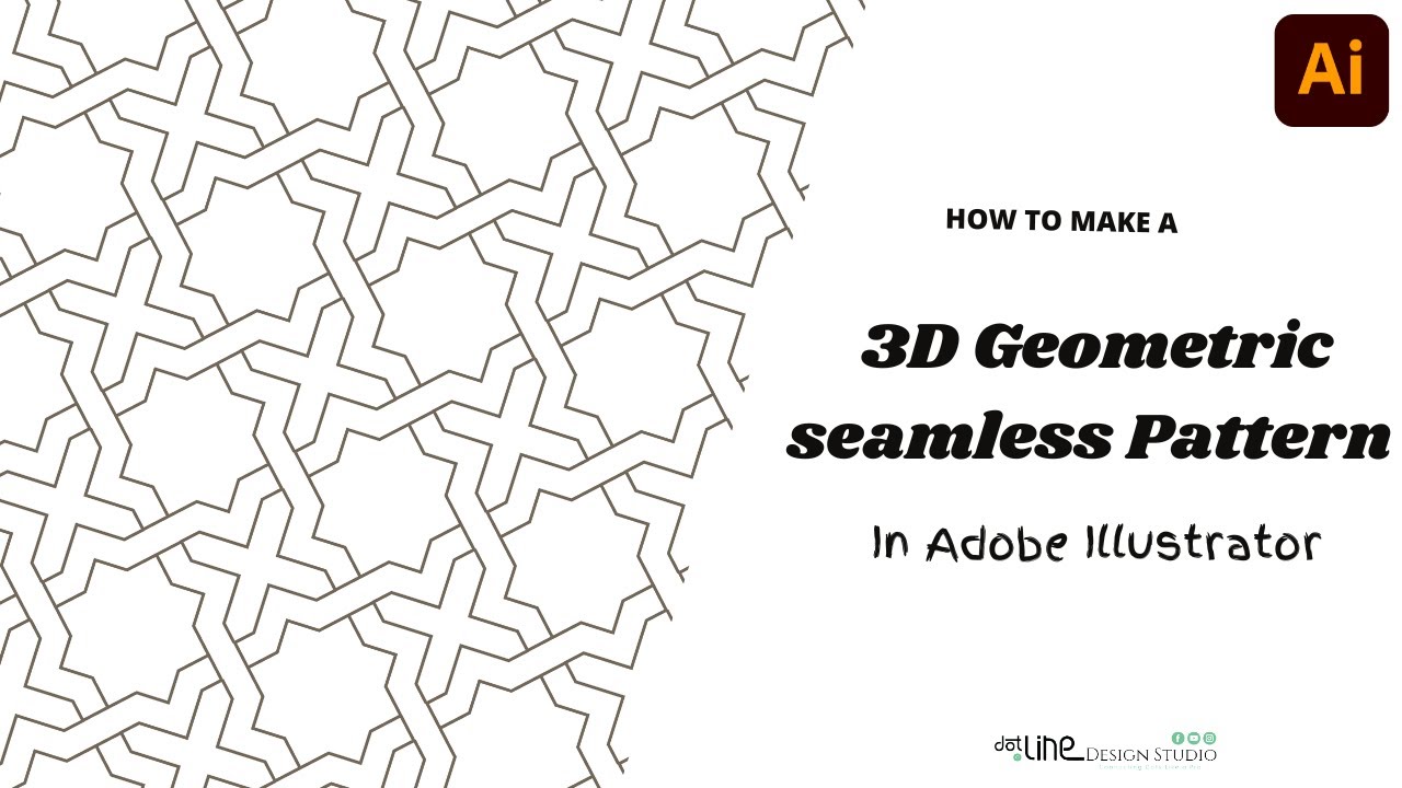 Adobe illustrator tutorial: How to make 3d geometric seamless pattern ...