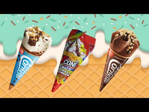ASMR Ice Cream opening Haul Unpacking Ice Cream J Cone corneto - YouTube
