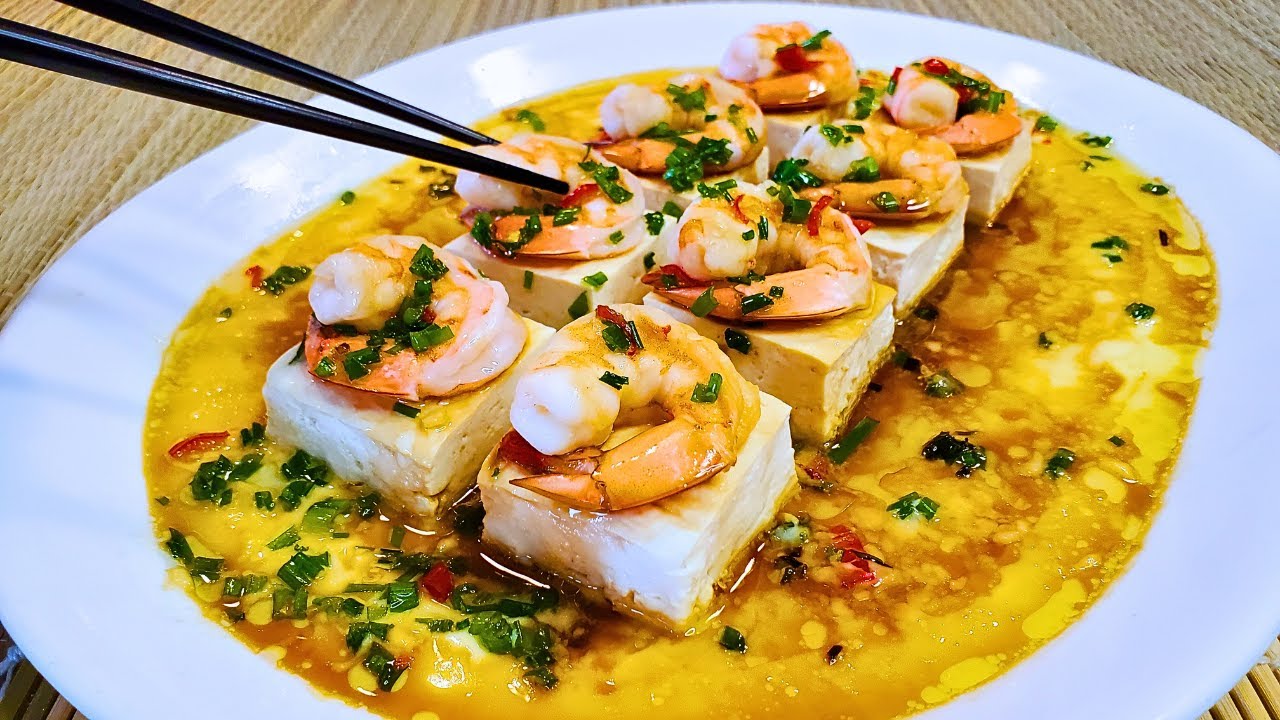 Steamed Tofu With Shrimp | Ready In 10 Mins! - YouTube