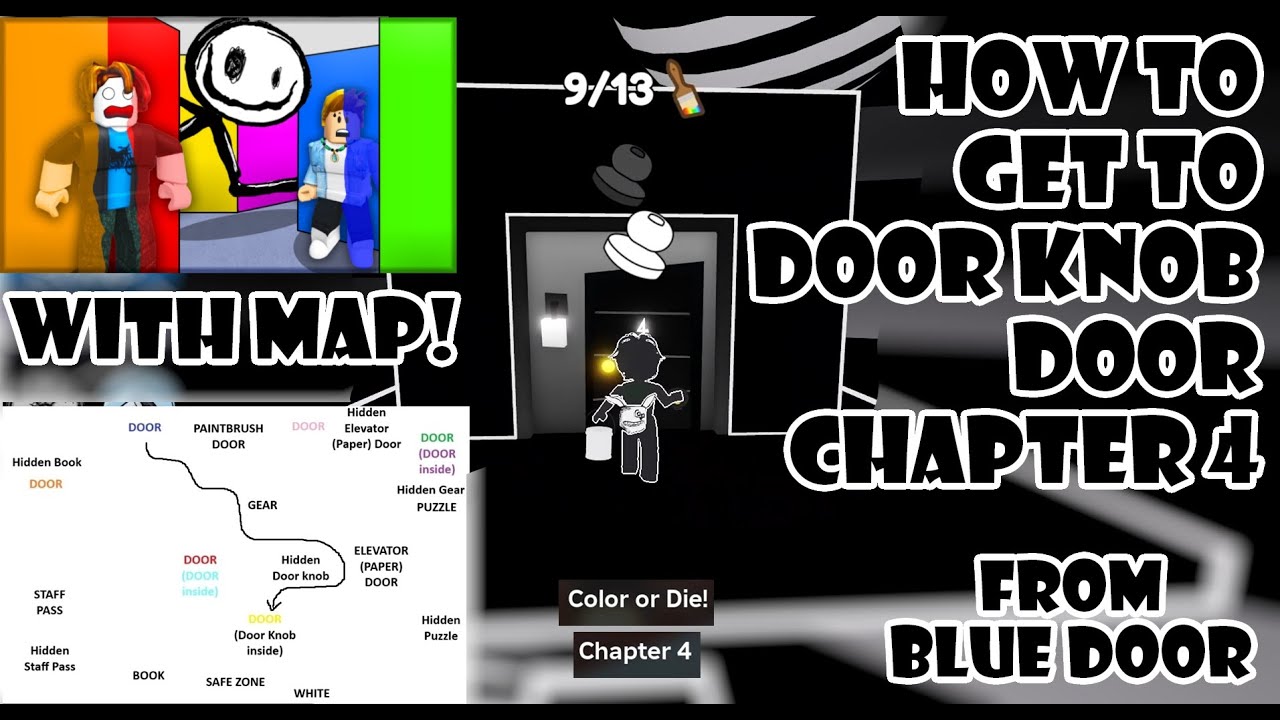 Where to use the Door Knob in "Color or Die" Chapter 4 Roblox - YouTube