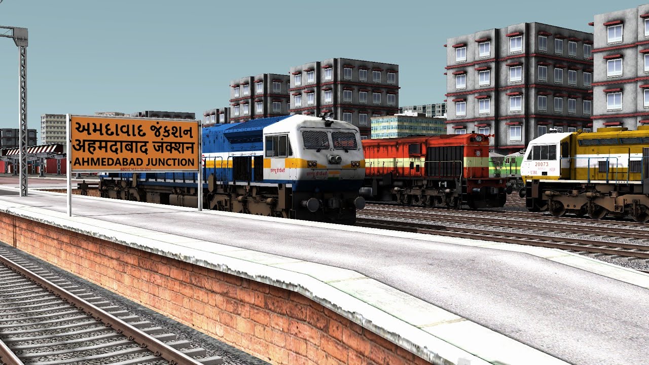 Ahmedabad to SOMNATH NEW ROUTE | Twins WDP4 Coupling Red Rajdhani ...