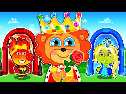Lion Family | Ice Princess vs. Fire Princess - Stories for Girls | Cartoon for Kids
