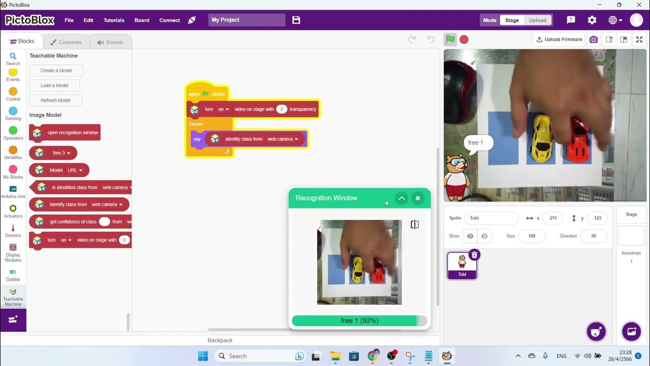 Step 2 : Create Project AI ด้วย PictoBlox โดยใช้ AI และเชื่อมต่อกับ ...