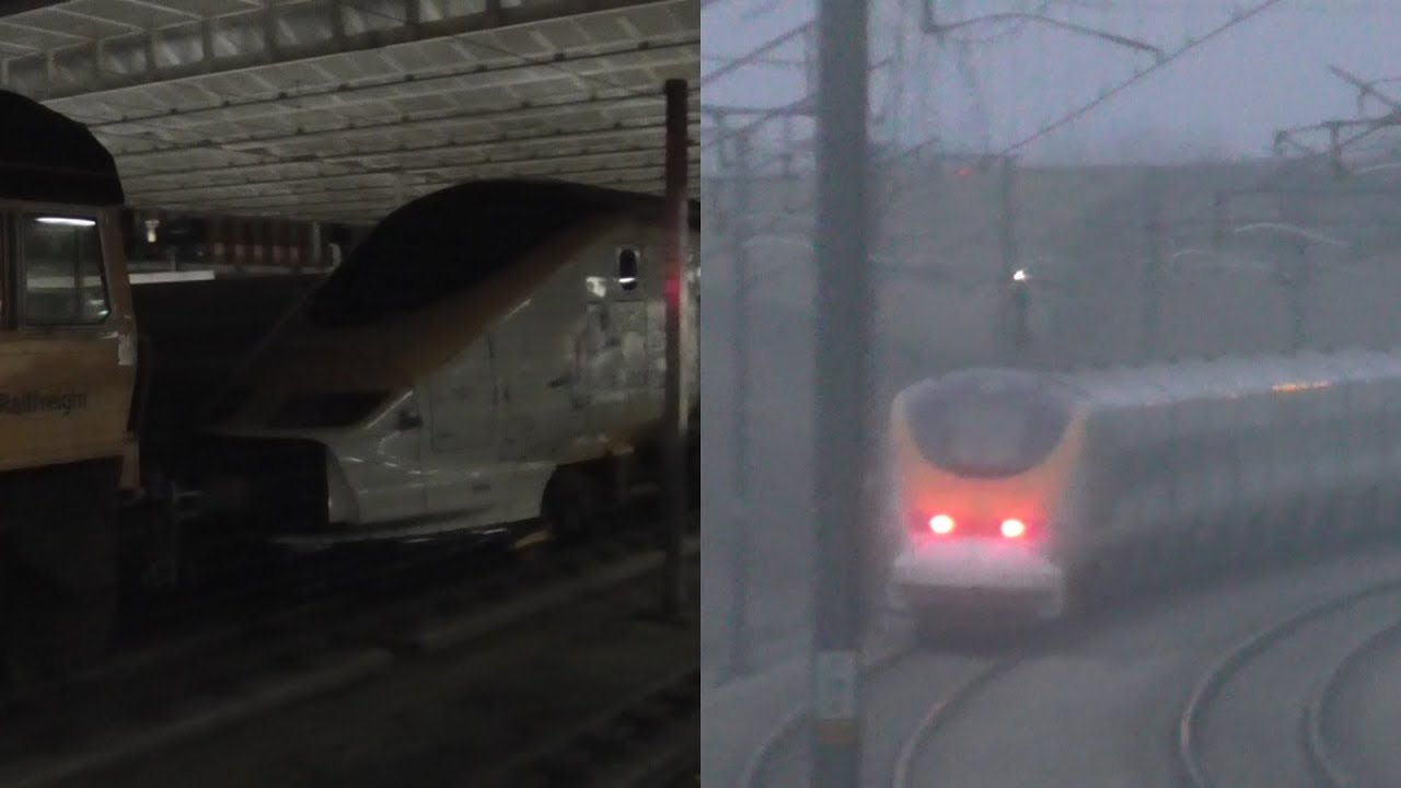 GBRf 66716 hauls 9th Eurostar Class 373 (3011/3012) out of St Pancras ...