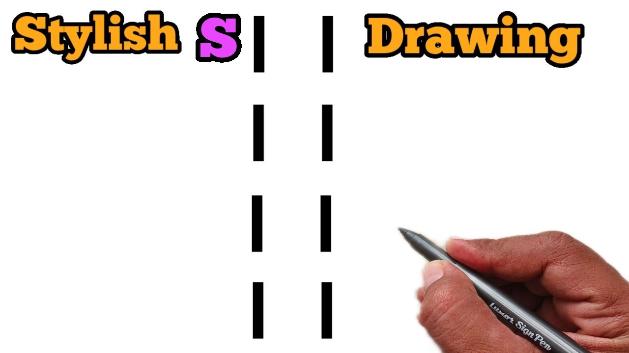 Stylish S Drawing | Cool S Drawing - YouTube