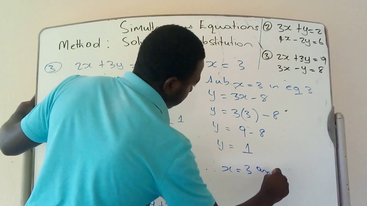Solving Simultaneous Equations By Using Substitution Method - YouTube
