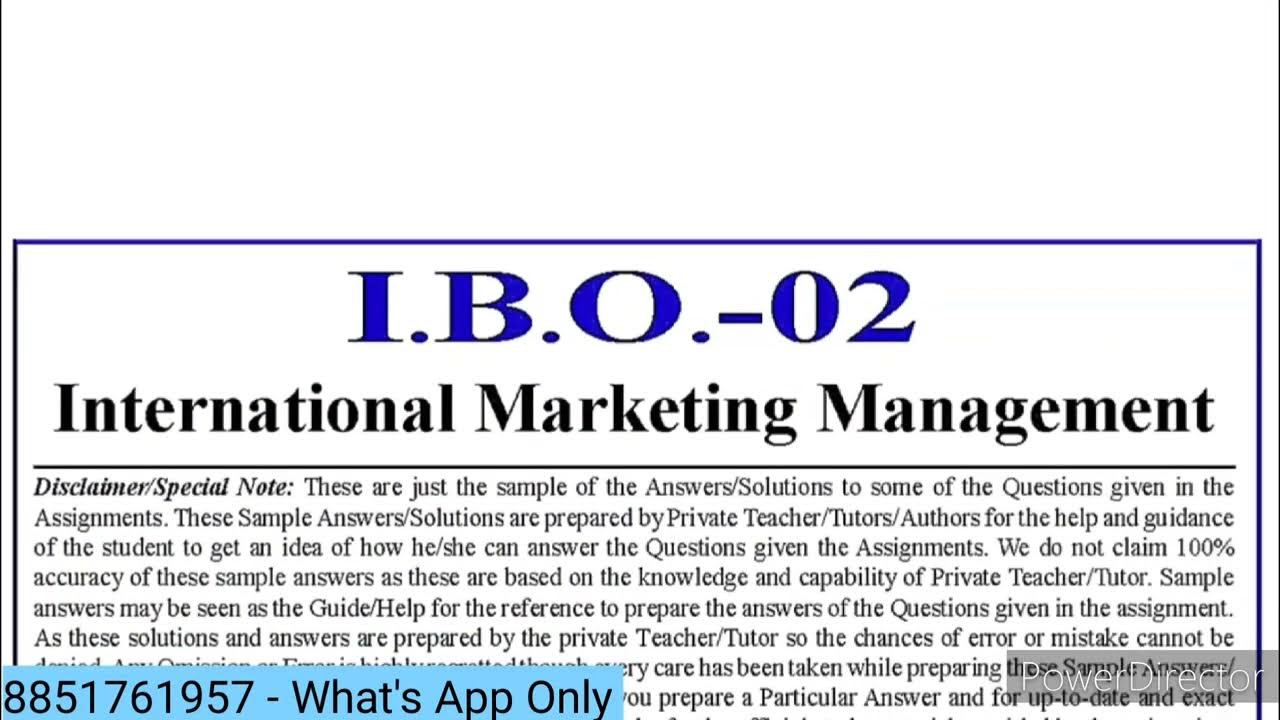 IBO 02 Solved Assignment 2022-23 | IBO 02 Solved Assignment 2023 PDF | IBO 2 m.com solved ...