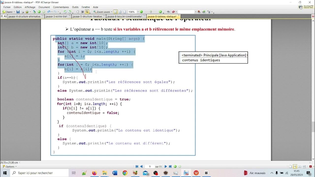 Implémentation pratique - tableau statique en java - YouTube