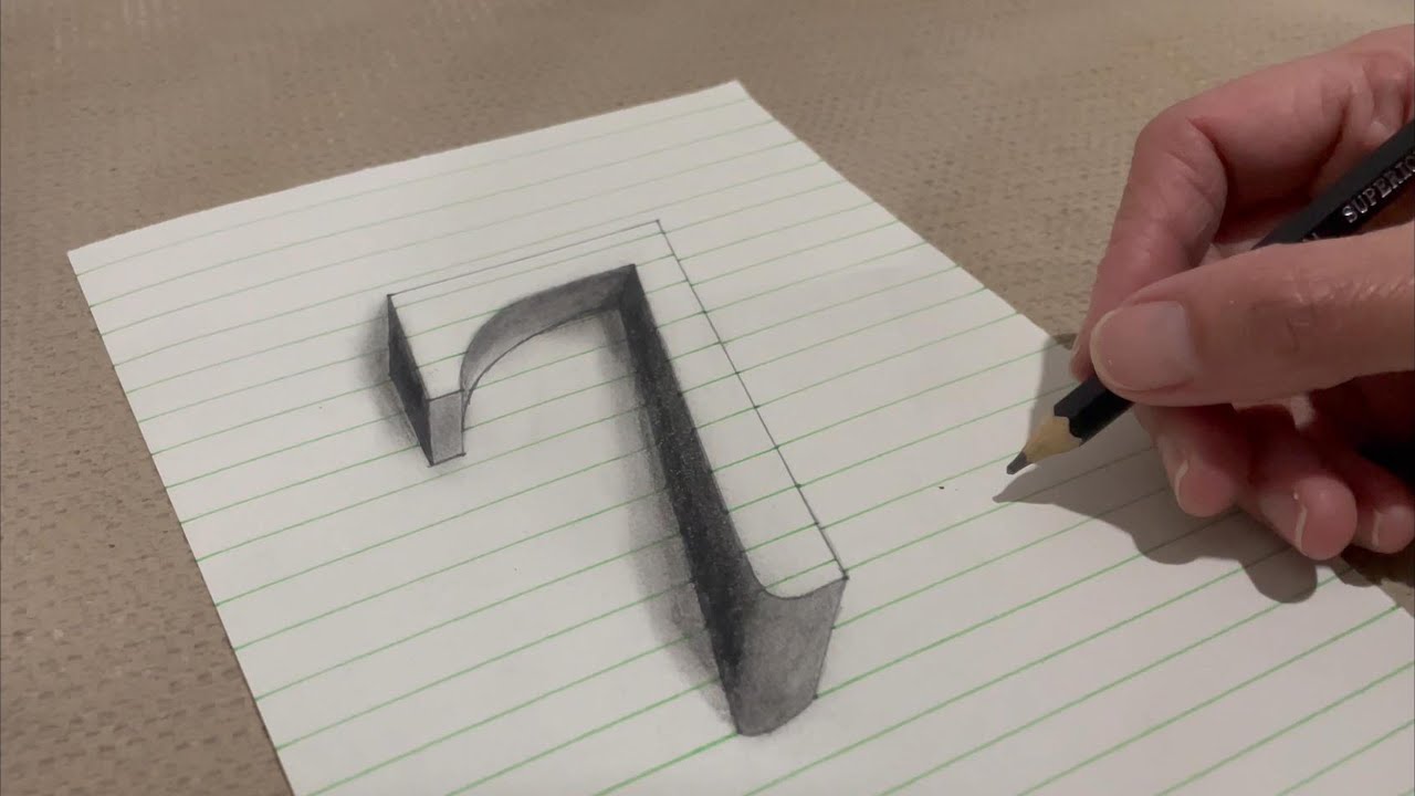 Mind-Blowing 3D Number 7 Drawing – Easy Optical Illusion Art! - YouTube