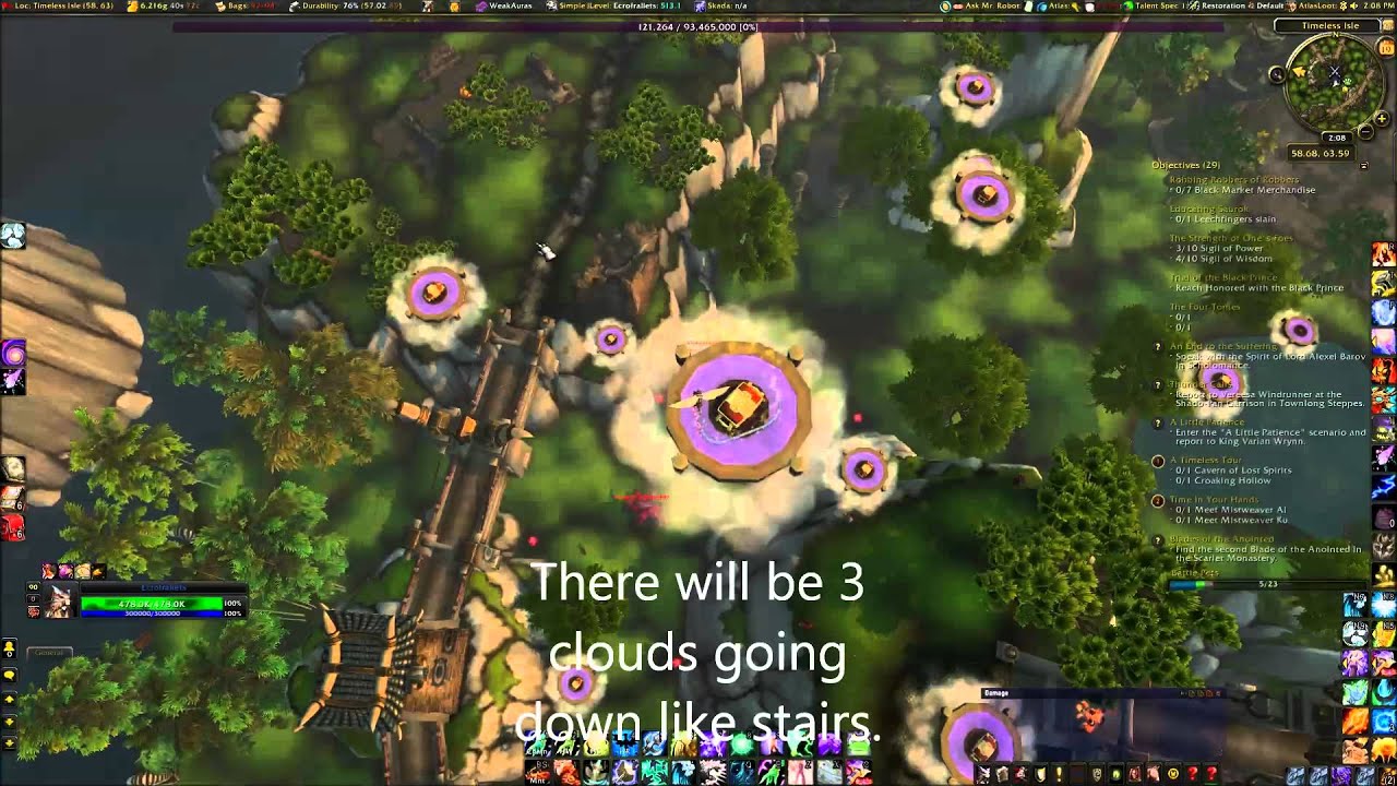 How to get 4 chests from the clouds on the Timeless Isle - YouTube