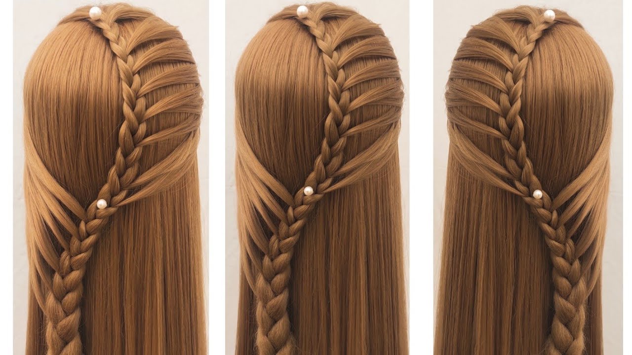 easy lace braid hairstyle for wedding - YouTube