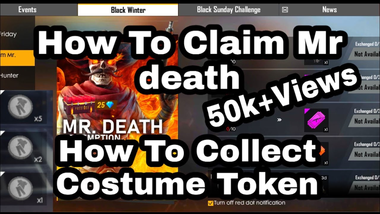 How To Claim Mr death bundle And How To Collect Costume Token - YouTube