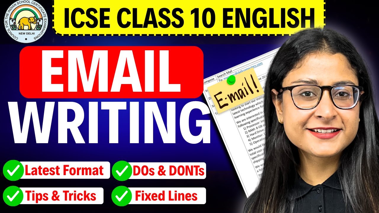 ICSE 2026 | Email Writing in 5 Mins 🔥 ICSE Class 10 🔥 Latest Format ...