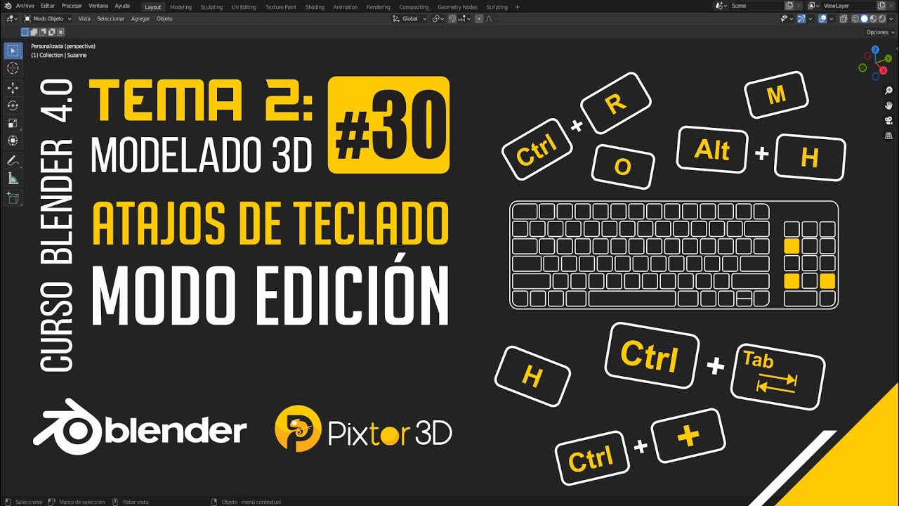 Blender tema 2 clase 30 - Atajos de teclado - YouTube