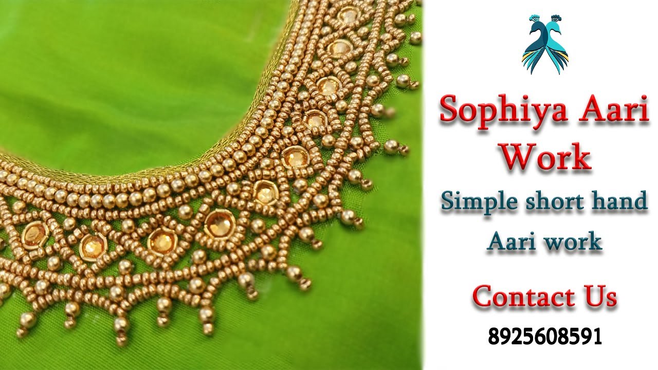 Simple short hand Aari work || Sophiya Aari Work in Virudhunagar ...