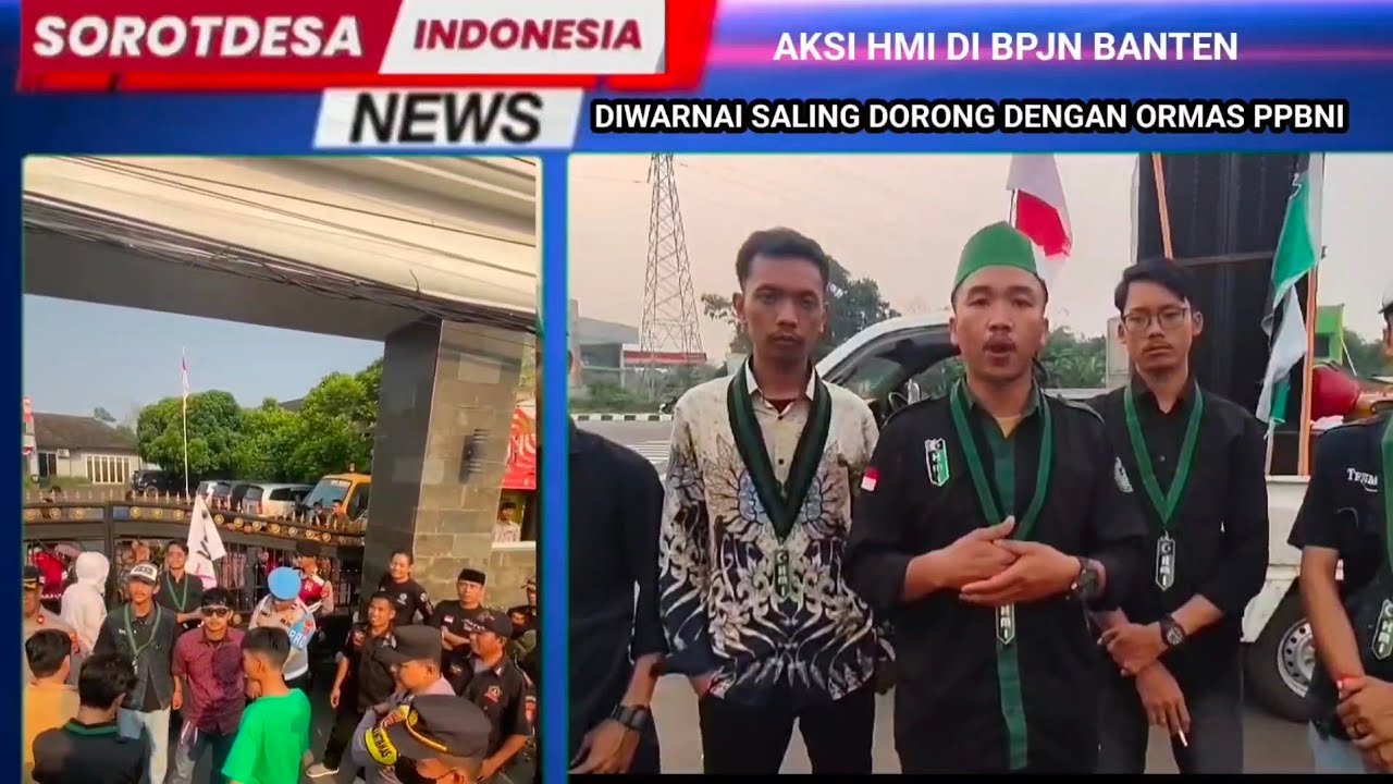 Aksi Demo HMI Cabang Padeglang di BPJN Banten Diwarnai Kericuhan - YouTube